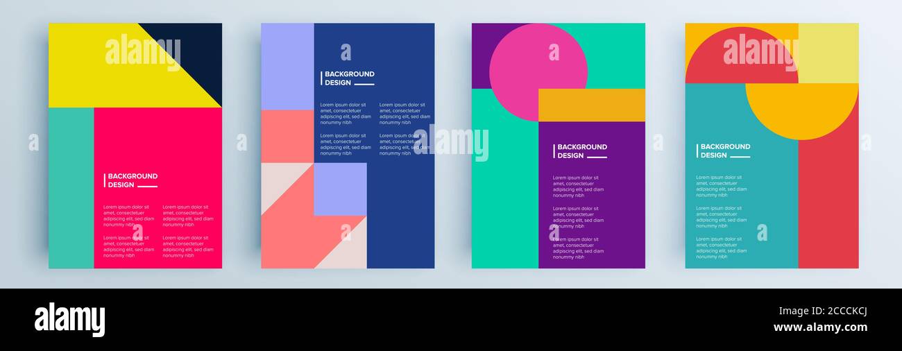 Modern abstract covers set, minimal covers design. Colorful geometric ...