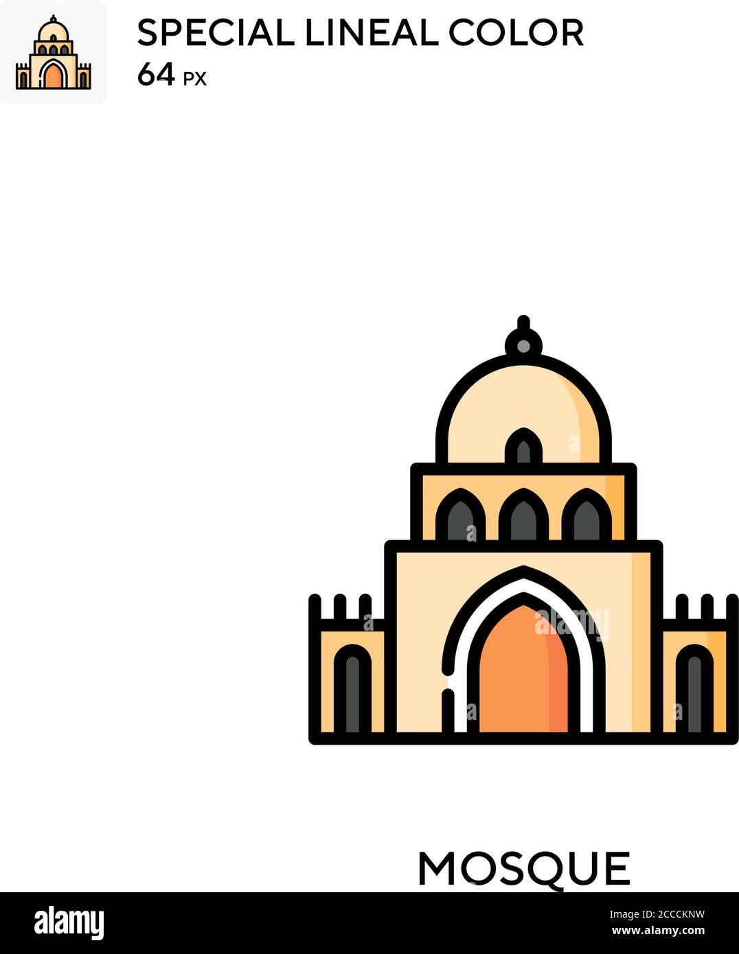 Mosque Special lineal color icon. Illustration symbol design template ...