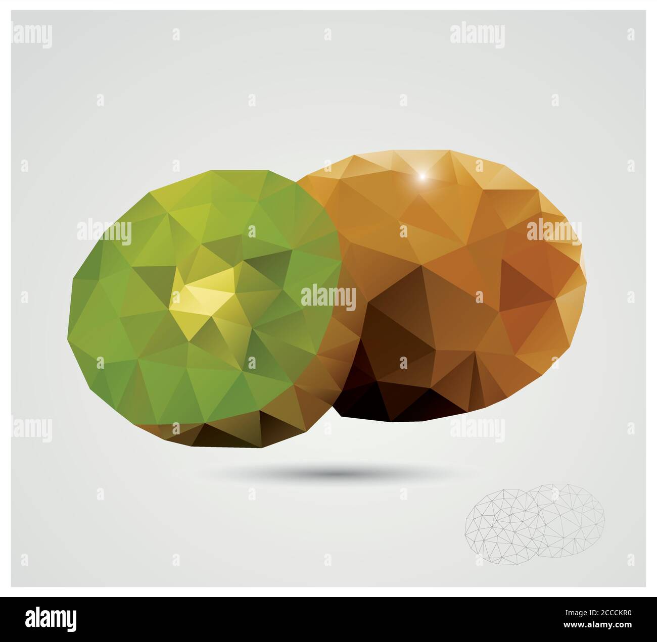 Geometric polygonal fruit, triangles, kiwi, vector illustration Stock ...