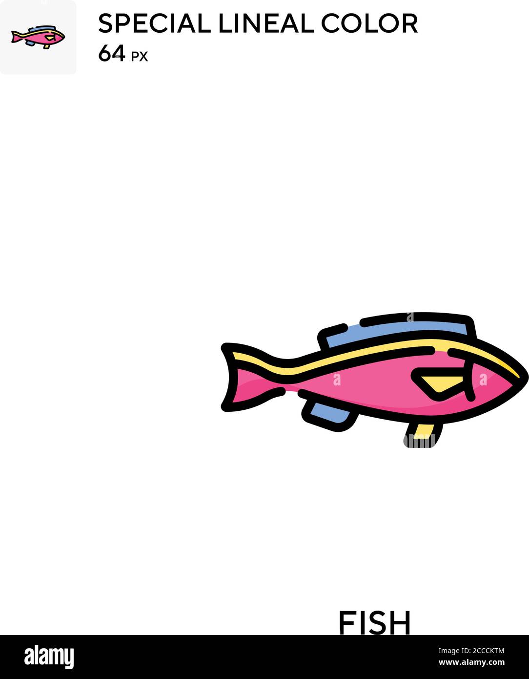 Fish Special lineal color icon. Illustration symbol design template for ...
