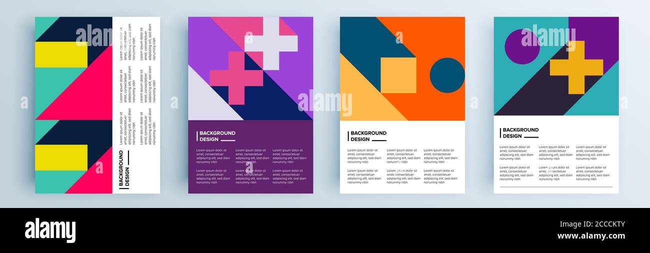 Modern abstract covers set, minimal covers design. Colorful geometric ...