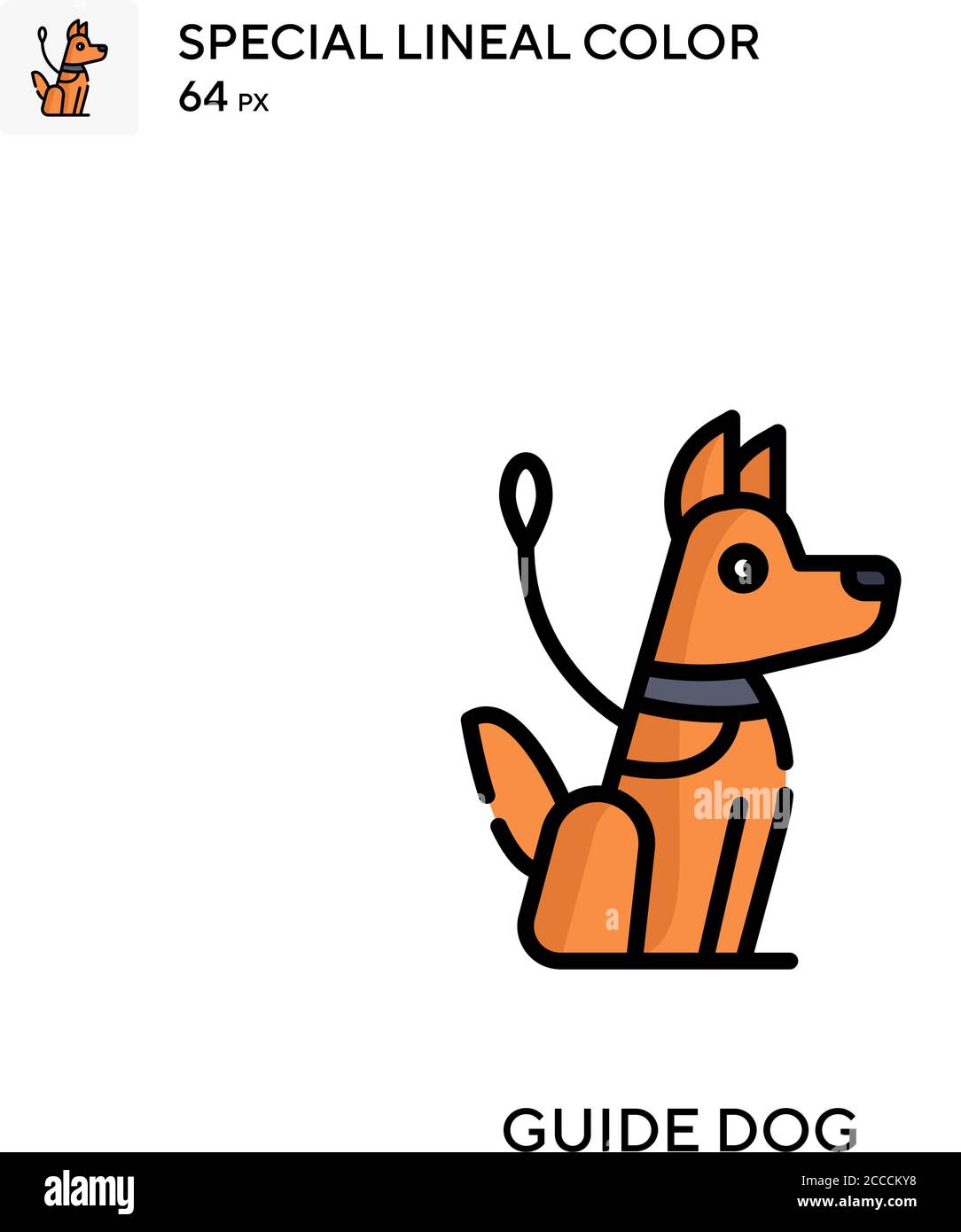 Guide dog Special lineal color icon. Illustration symbol design ...