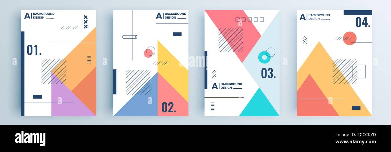 Modern abstract covers set, minimal covers design. Colorful geometric ...