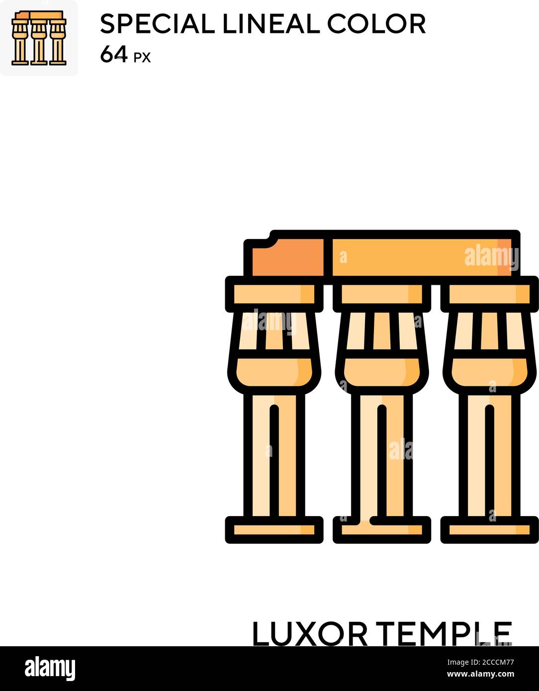 Luxor temple Special lineal color icon. Illustration symbol design ...