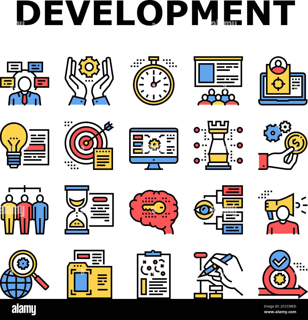 Project Development Collection Icons Set Vector Stock Vector Image ...