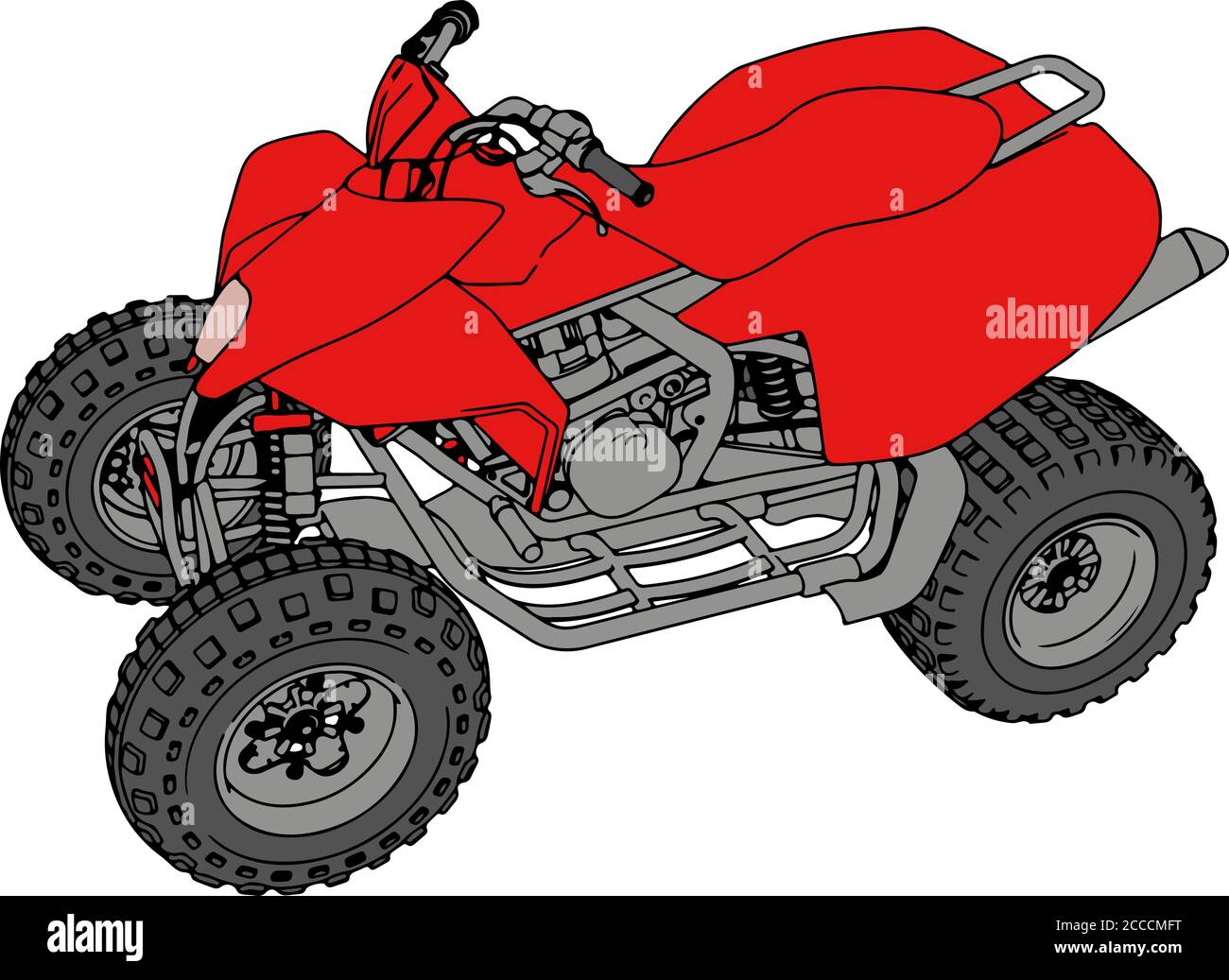 red quad bike vector Stock Vector Image & Art - Alamy