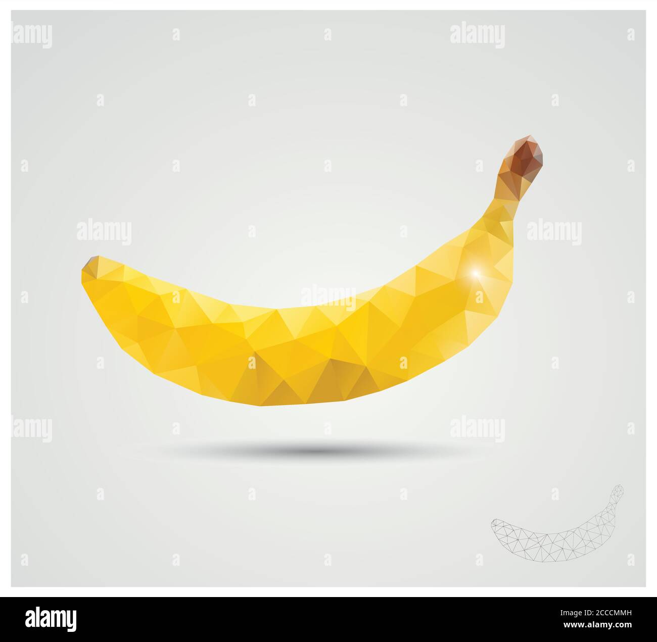 Geometric polygonal fruit, triangles, banana, vector illustration Stock ...