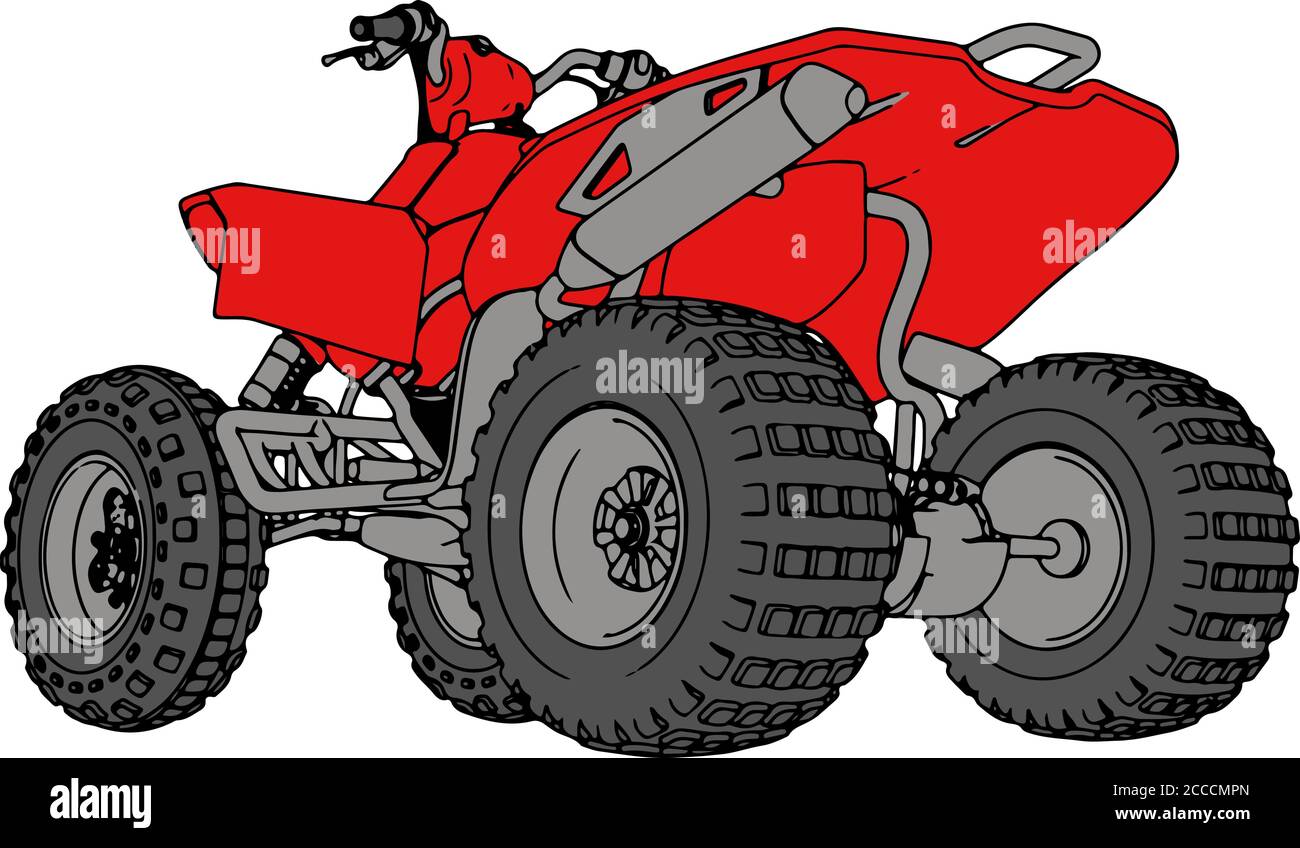 red quad bike vector Stock Vector Image & Art - Alamy