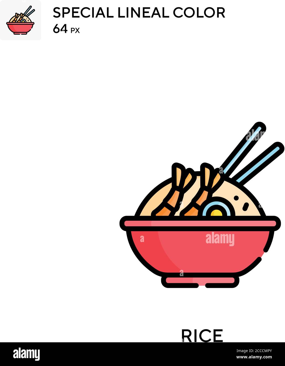 Rice Special lineal color icon. Illustration symbol design template for ...