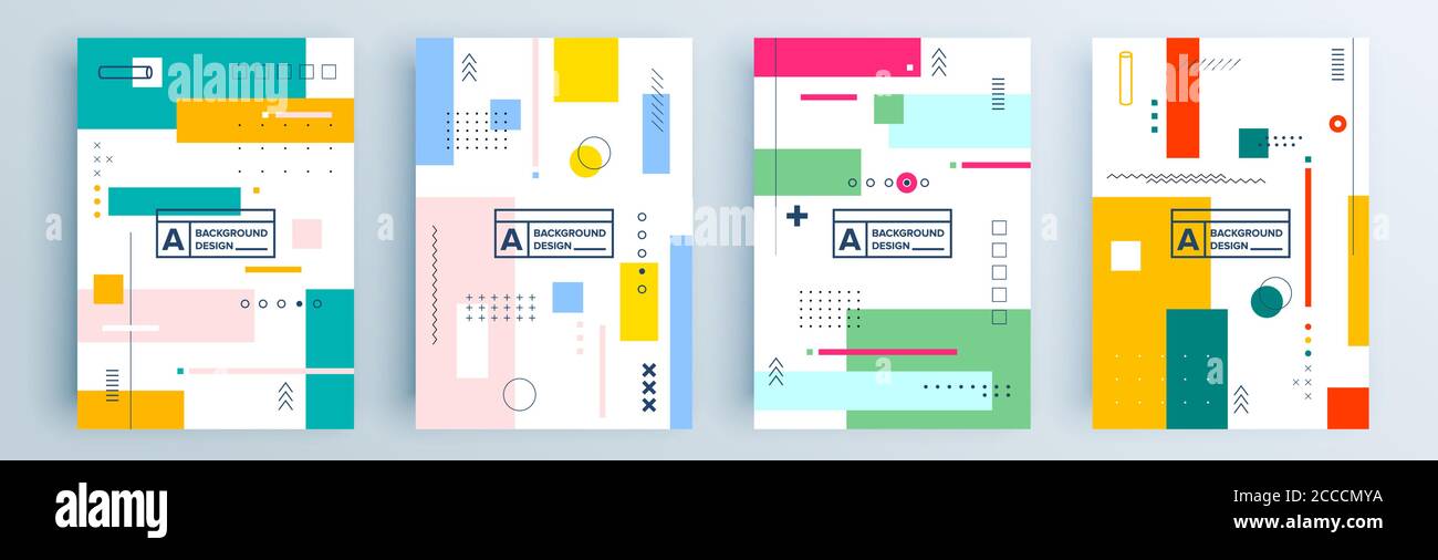 Modern abstract covers set, minimal covers design. Colorful geometric ...