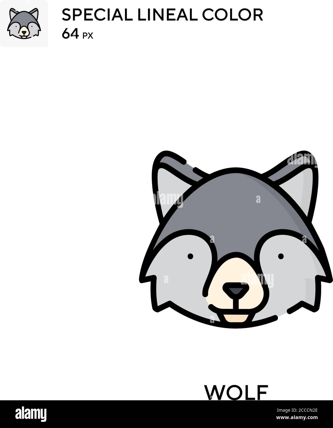 Wolf Special lineal color icon. Illustration symbol design template for ...