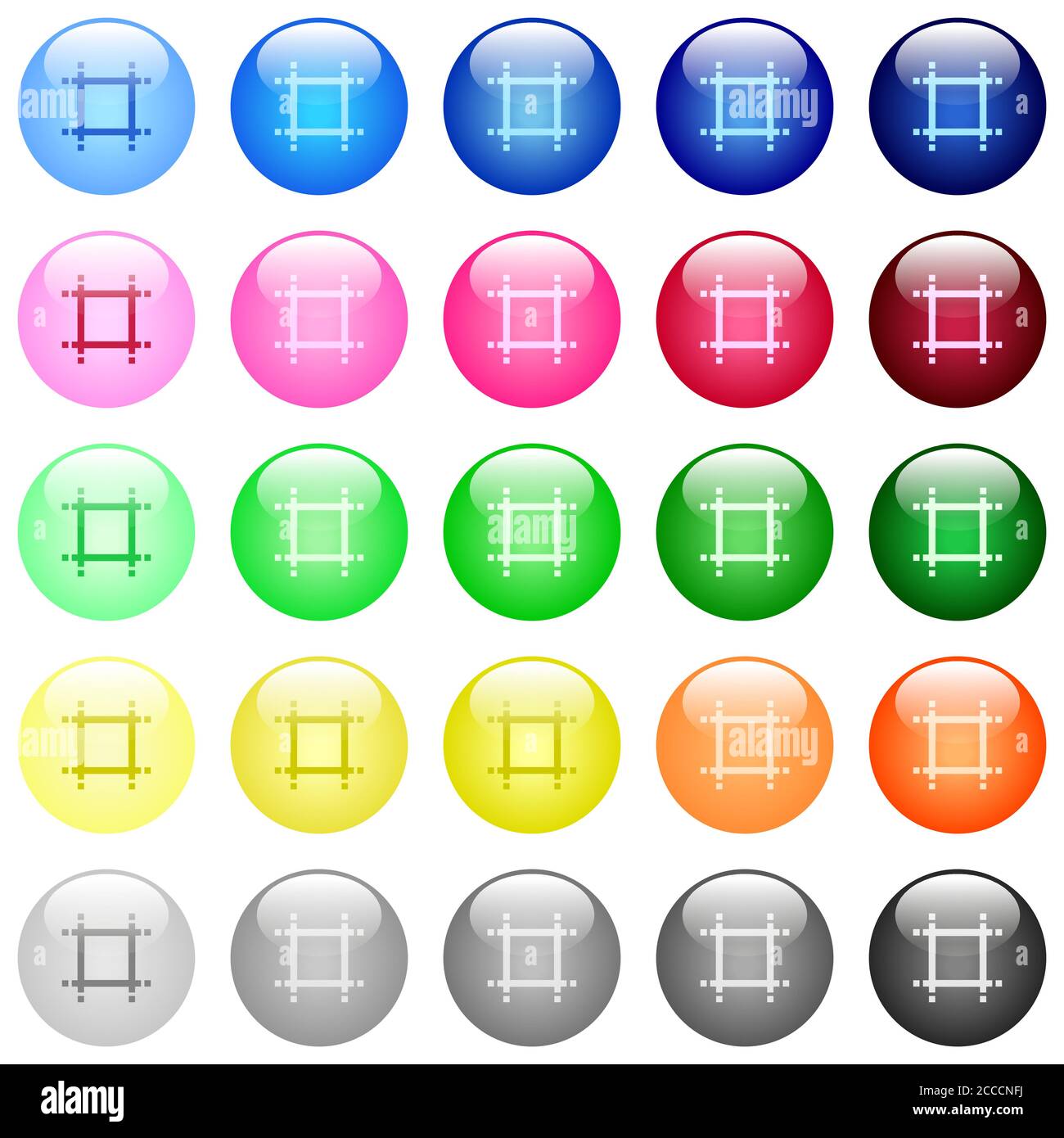 Adjust canvas size icons in set of 25 color glossy spherical buttons Stock Vector Image & Art ...