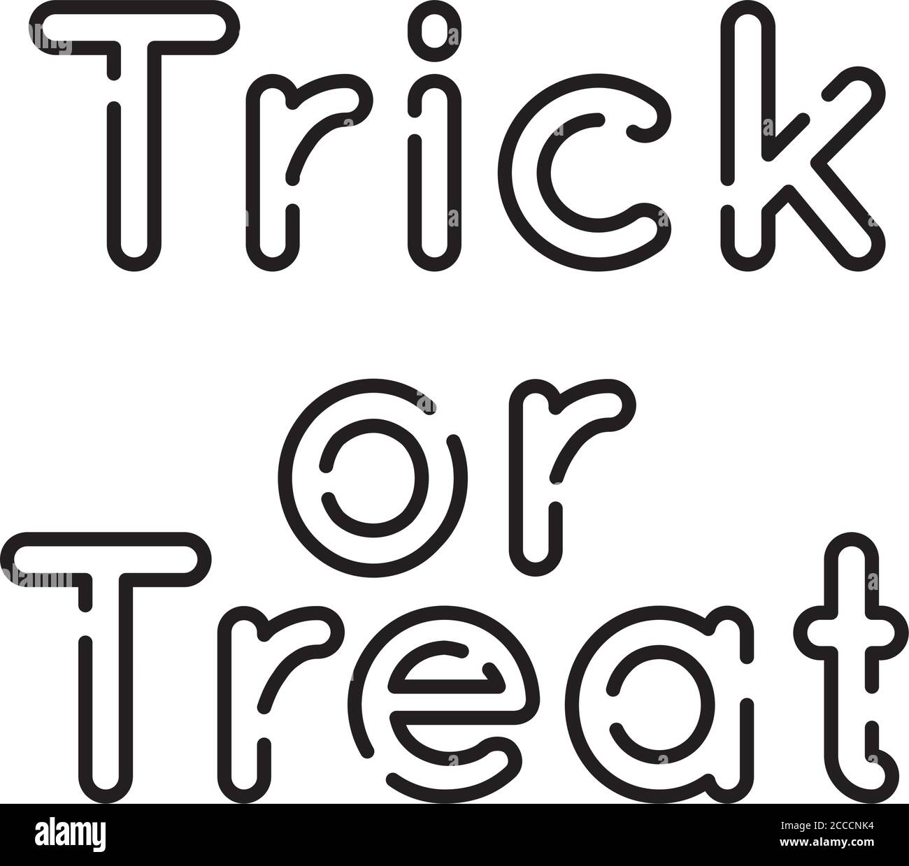 halloween trick and treat words line style icon vector illustration ...