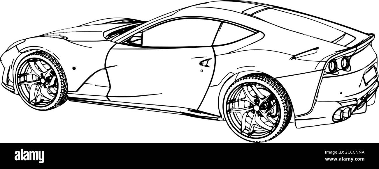 sketch sports car fast vector Stock Vector Image & Art - Alamy