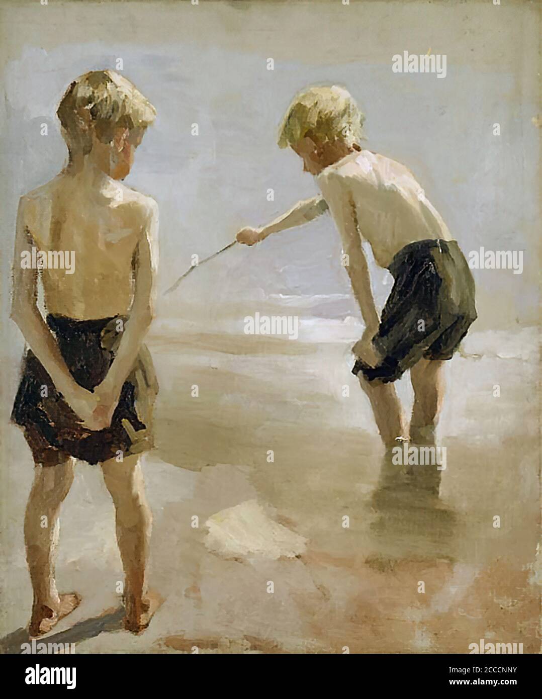 Edelfelt Albert - Children Playing on the Shore 1 (Study) - Finnish ...