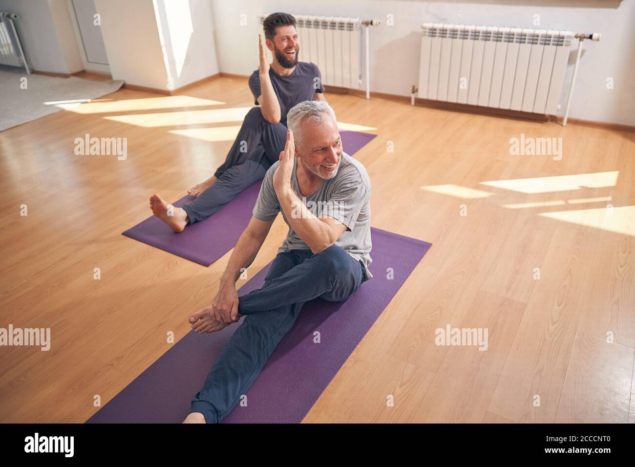 Two mature grey haired men hi-res stock photography and images - Alamy
