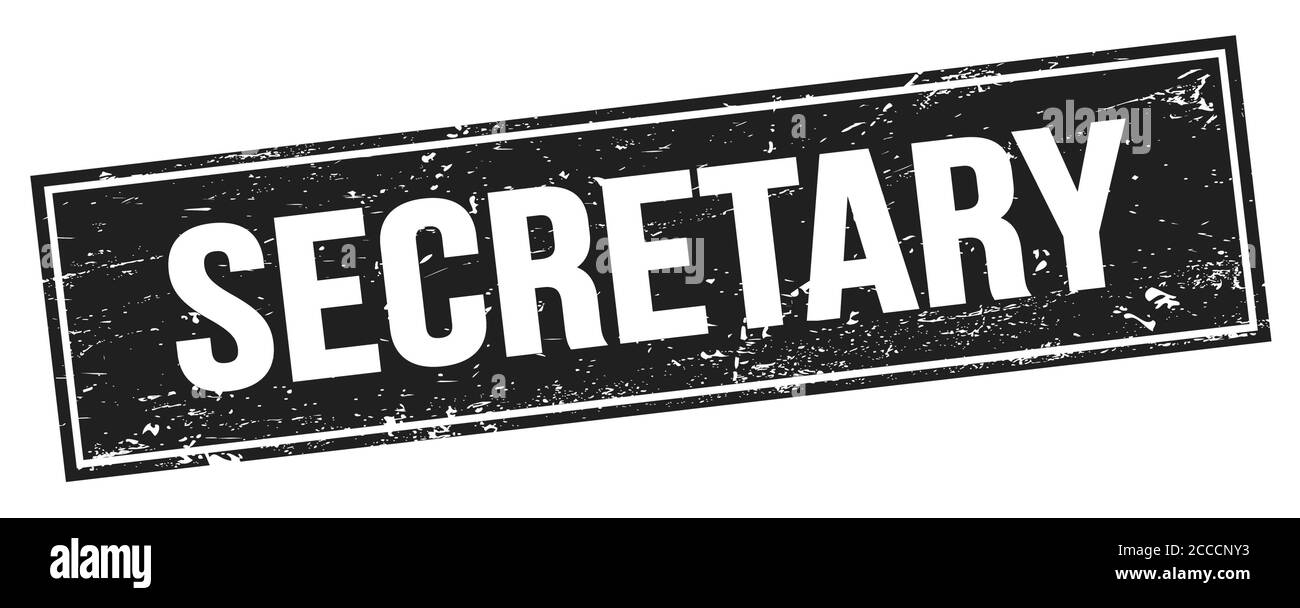 SECRETARY text on black grungy rectangle stamp sign Stock Photo - Alamy