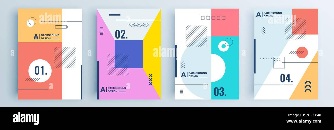 Modern abstract covers set, minimal covers design. Colorful geometric ...