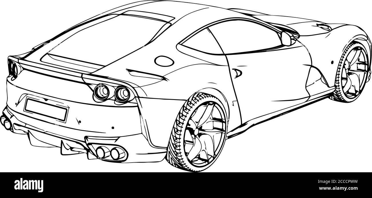sketch sports car fast vector Stock Vector Image & Art - Alamy
