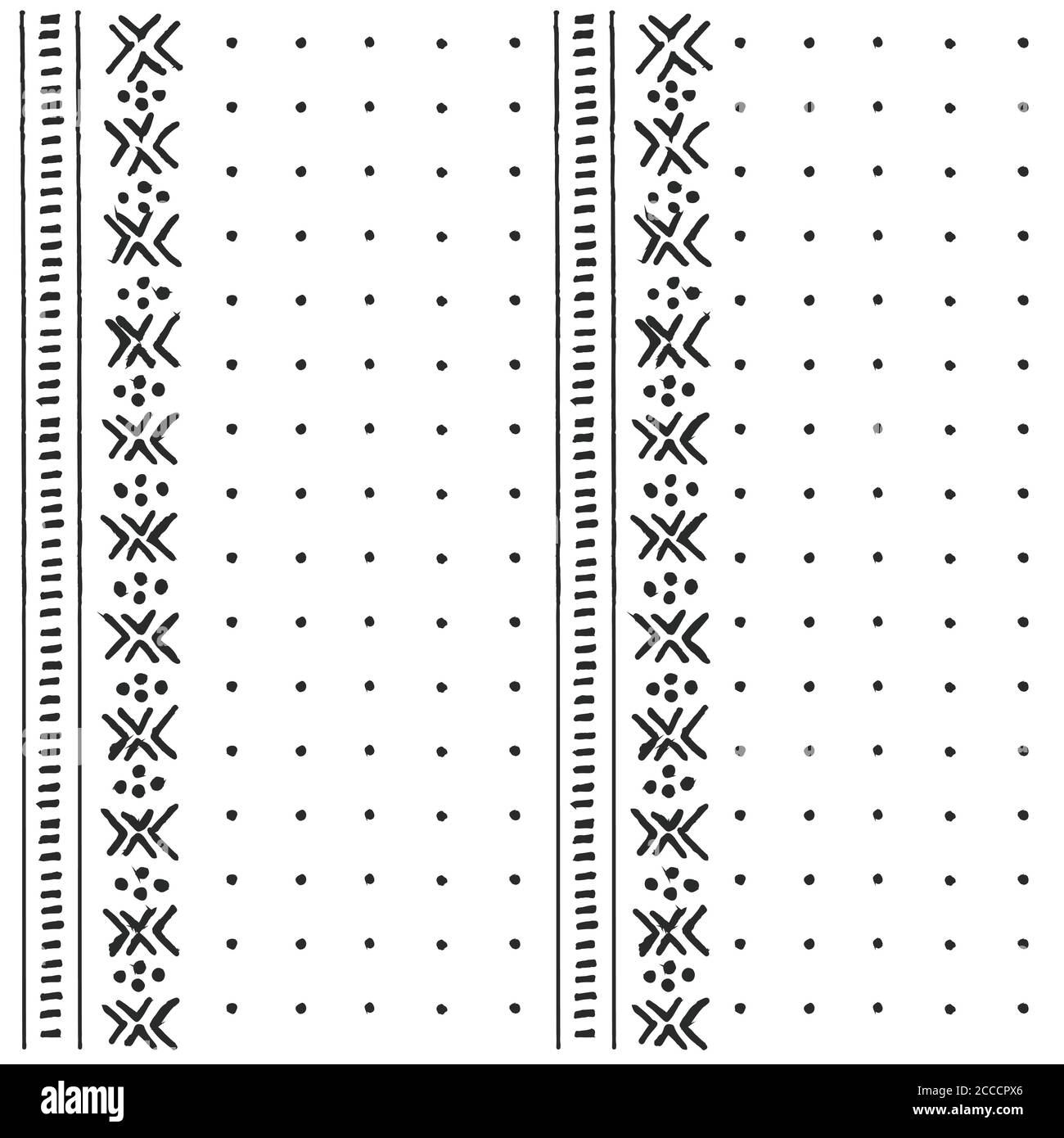 Black and white tribal ethnic pattern with geometric elements ...