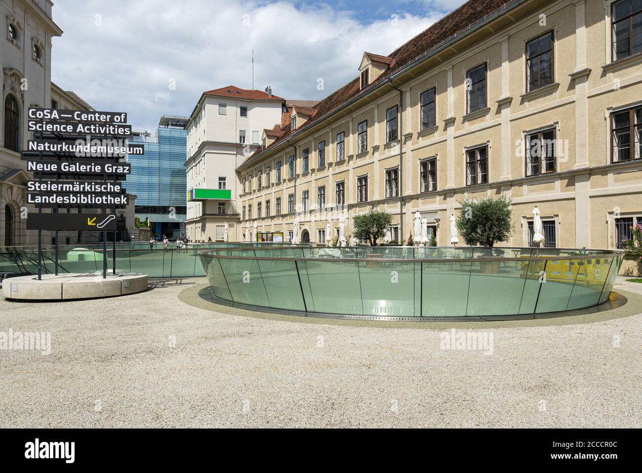 Graz, Austria. August 2020. The external view of The center of science ...