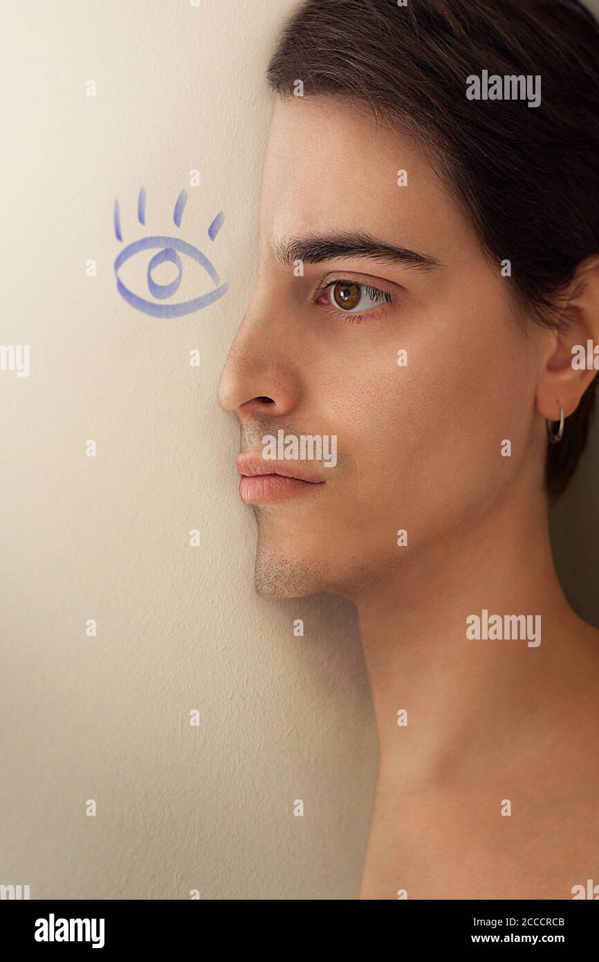 A man going through wall hi-res stock photography and images - Alamy