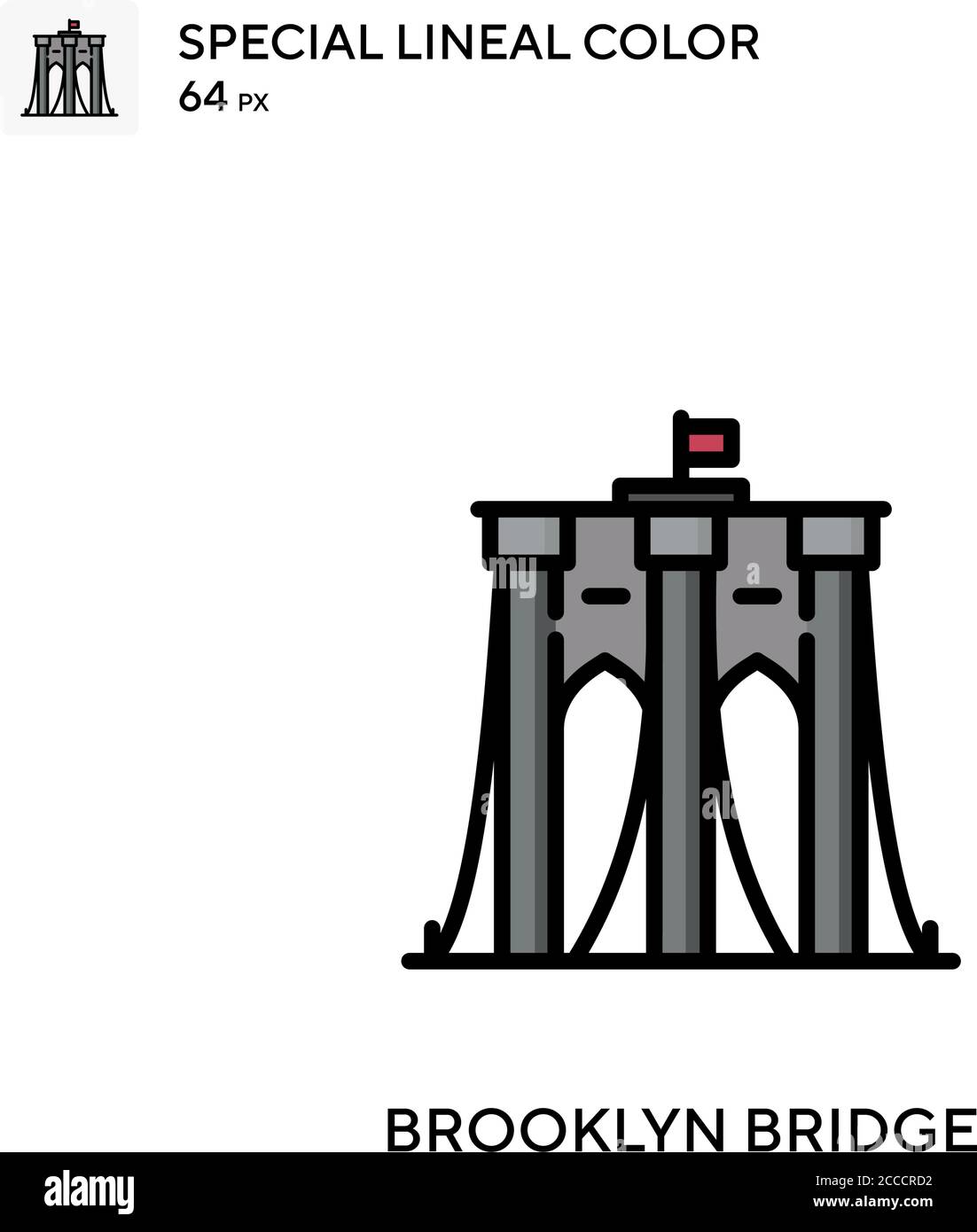 Brooklyn bridge Special lineal color icon. Illustration symbol design ...