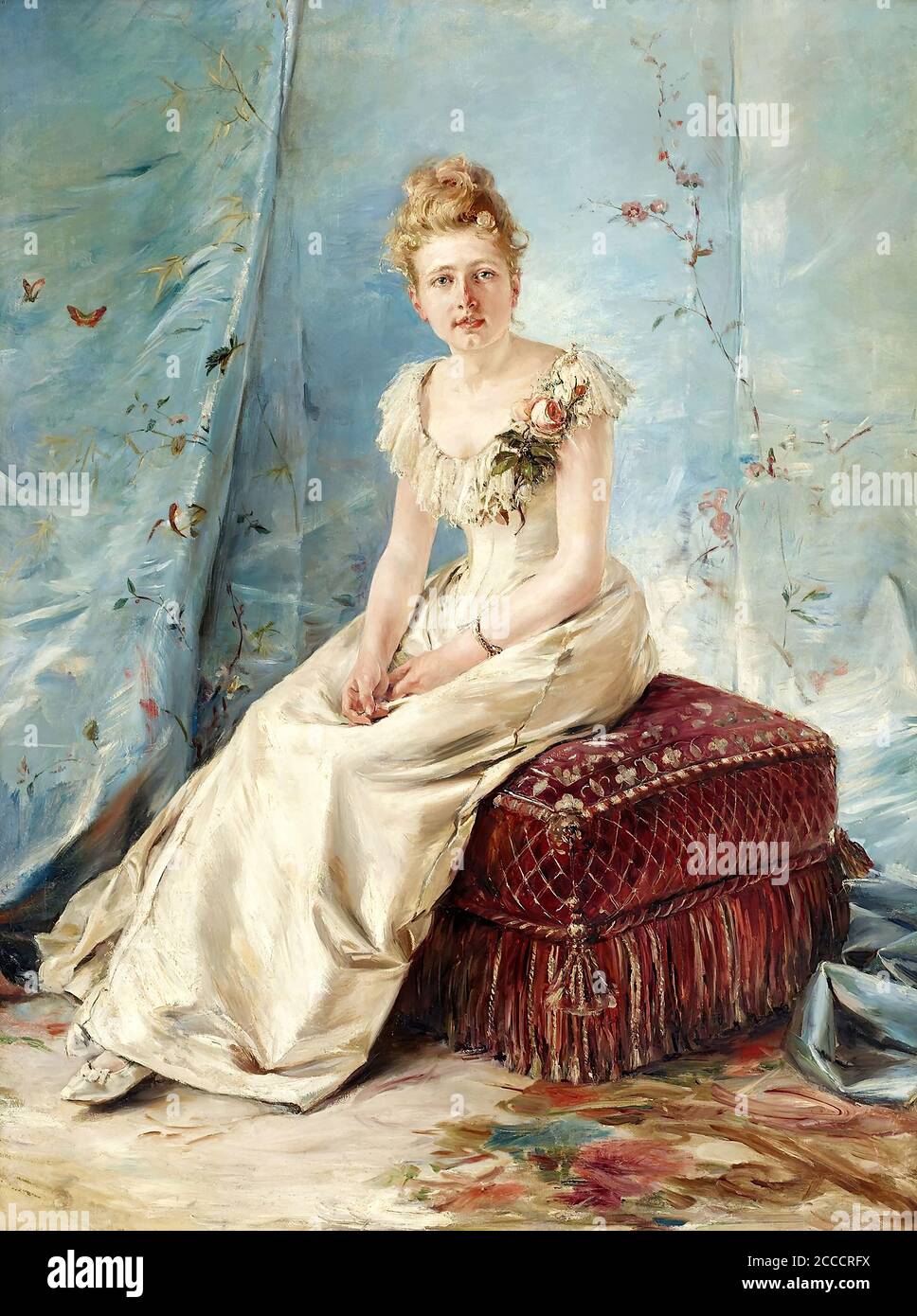 Edelfelt Albert - Interior with a Woman in a White Dress - Finnish ...