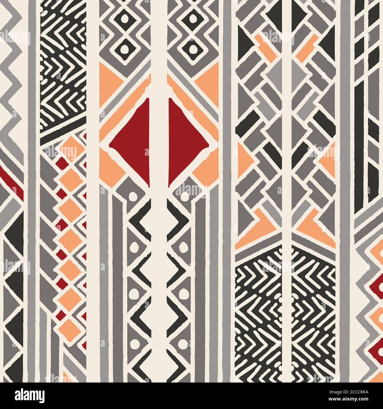 Tribal ethnic colorful bohemian pattern with geometric elements ...