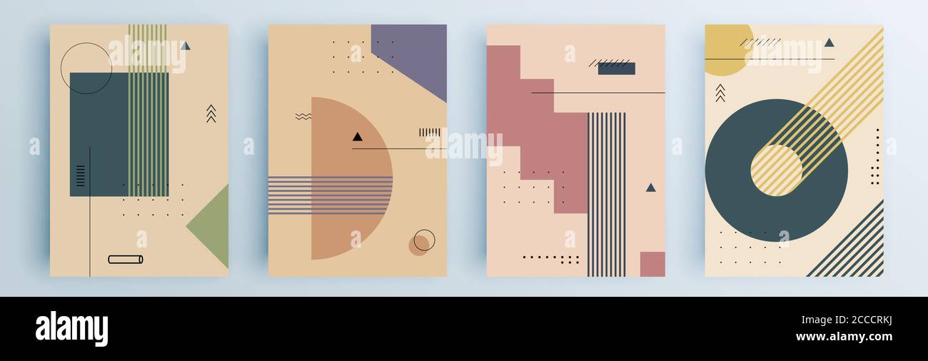 Modern abstract covers set, minimal covers design. Colorful geometric ...