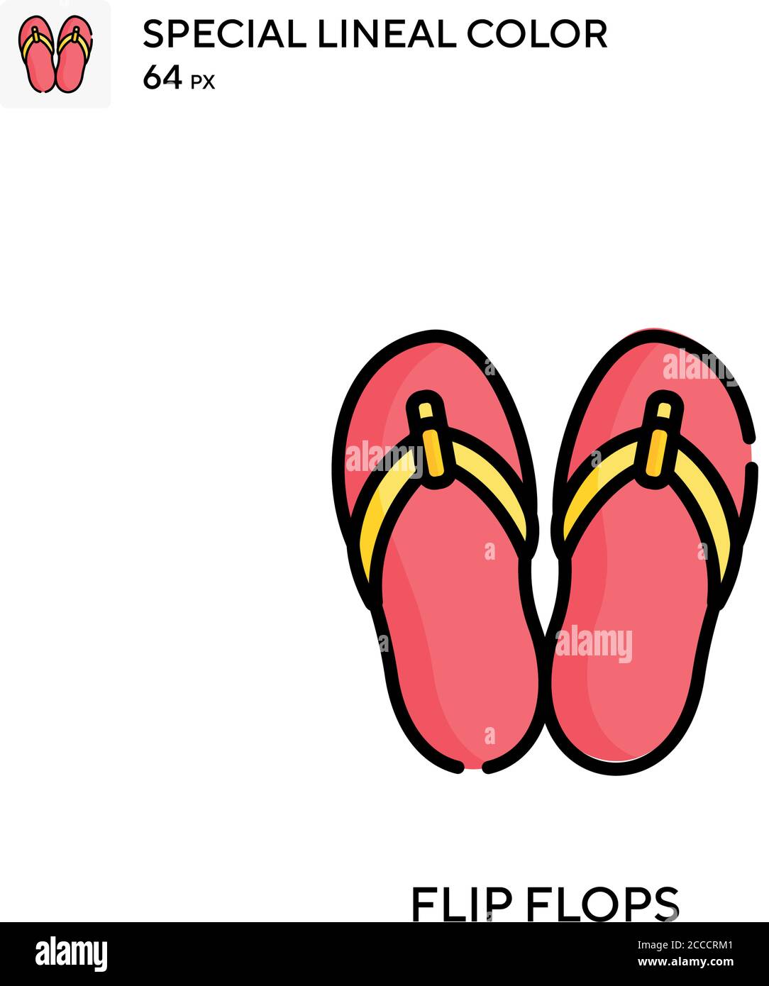Flip flops Special lineal color icon. Illustration symbol design ...