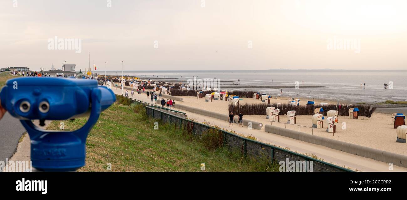 Sunset at the beach of Cuxhaven, Germany Stock Photo - Alamy