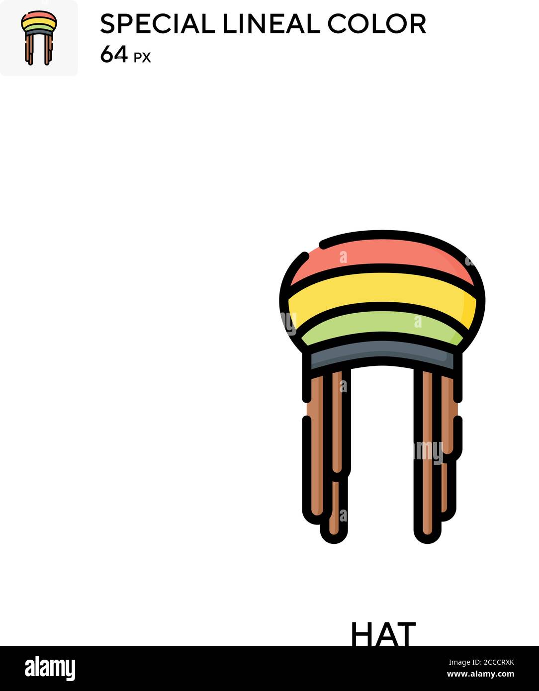 Hat Special lineal color icon. Illustration symbol design template for ...
