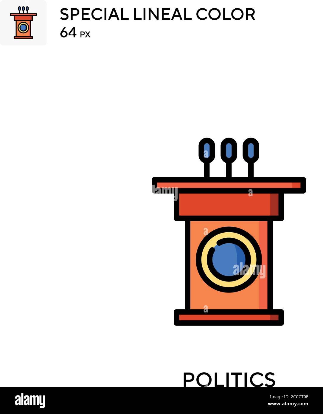 Politics Special lineal color icon. Illustration symbol design template ...