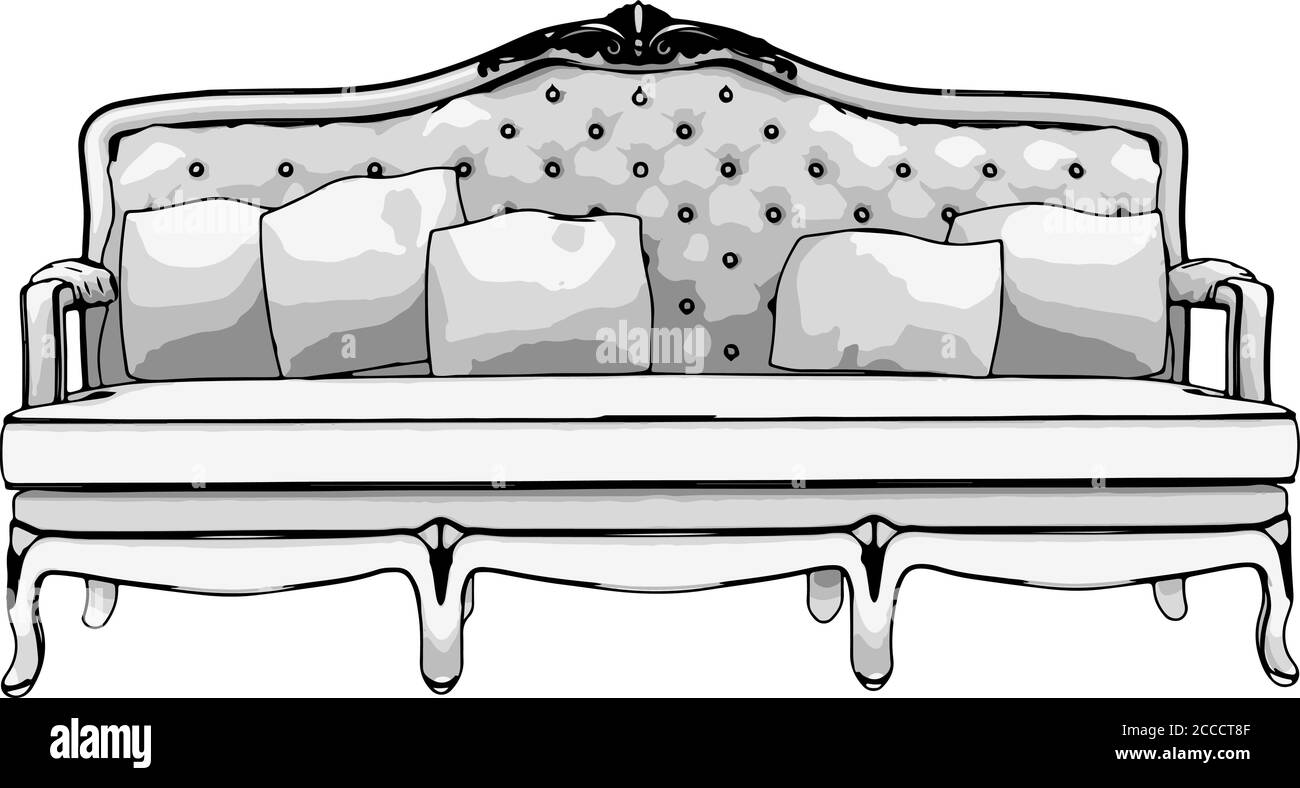 sketch retro sofa vector Stock Vector Image & Art - Alamy