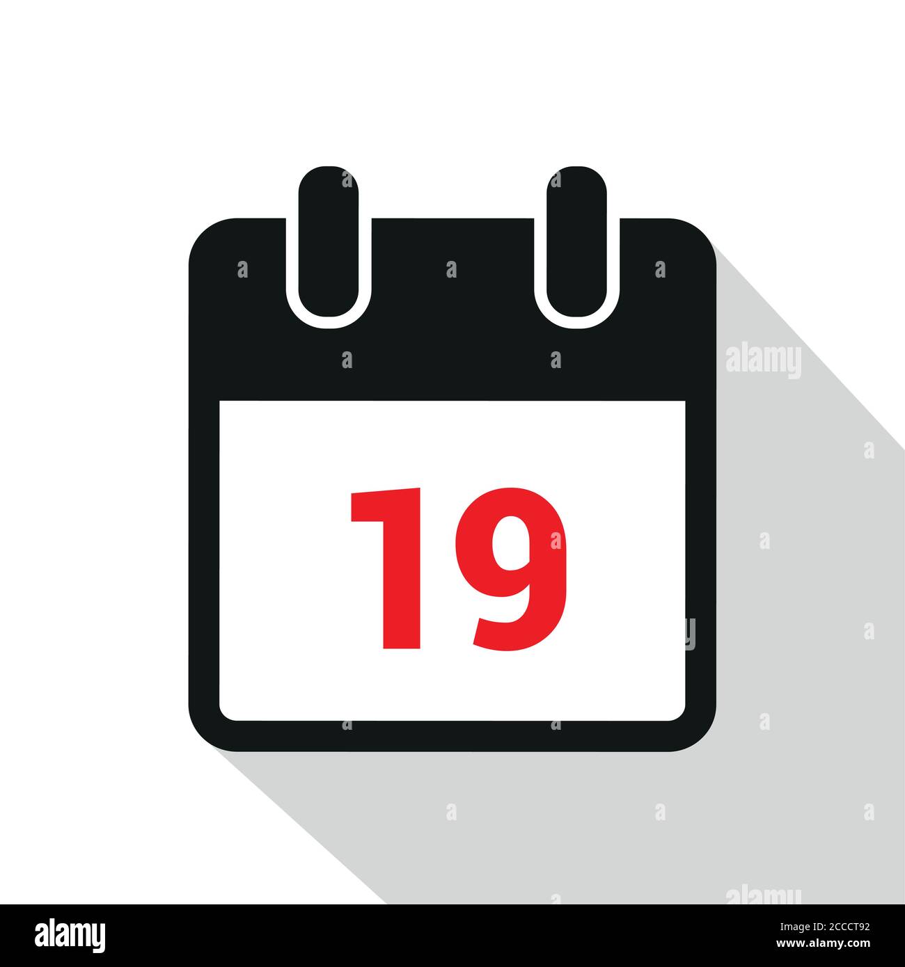 simple calendar icon 19 on white background vector illustration EPS10 ...