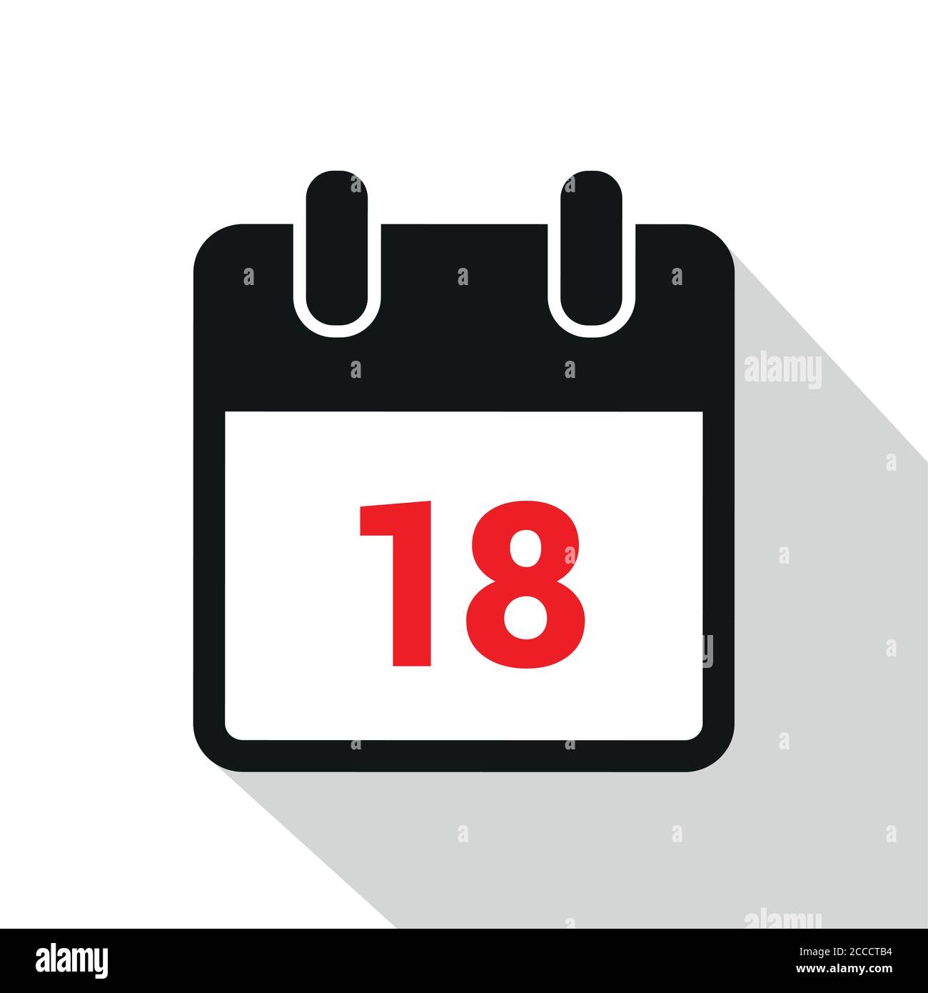 simple calendar icon 18 on white background vector illustration EPS10 ...