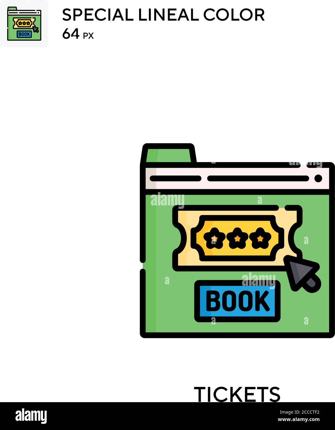 Tickets Special lineal color icon. Illustration symbol design template ...
