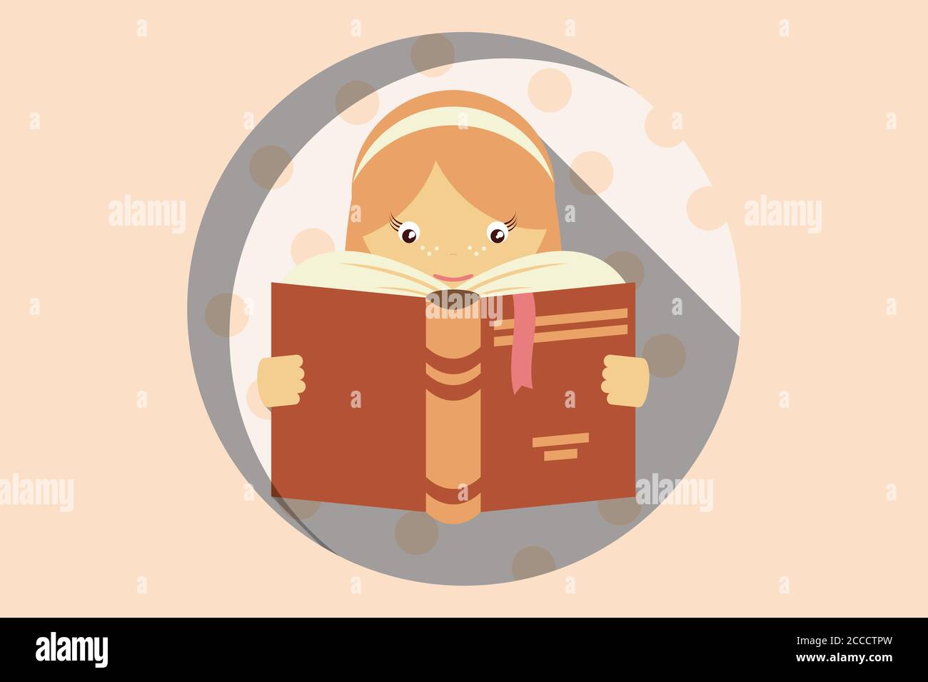 Girl reading a book, do not disturb sign, imagination and education ...