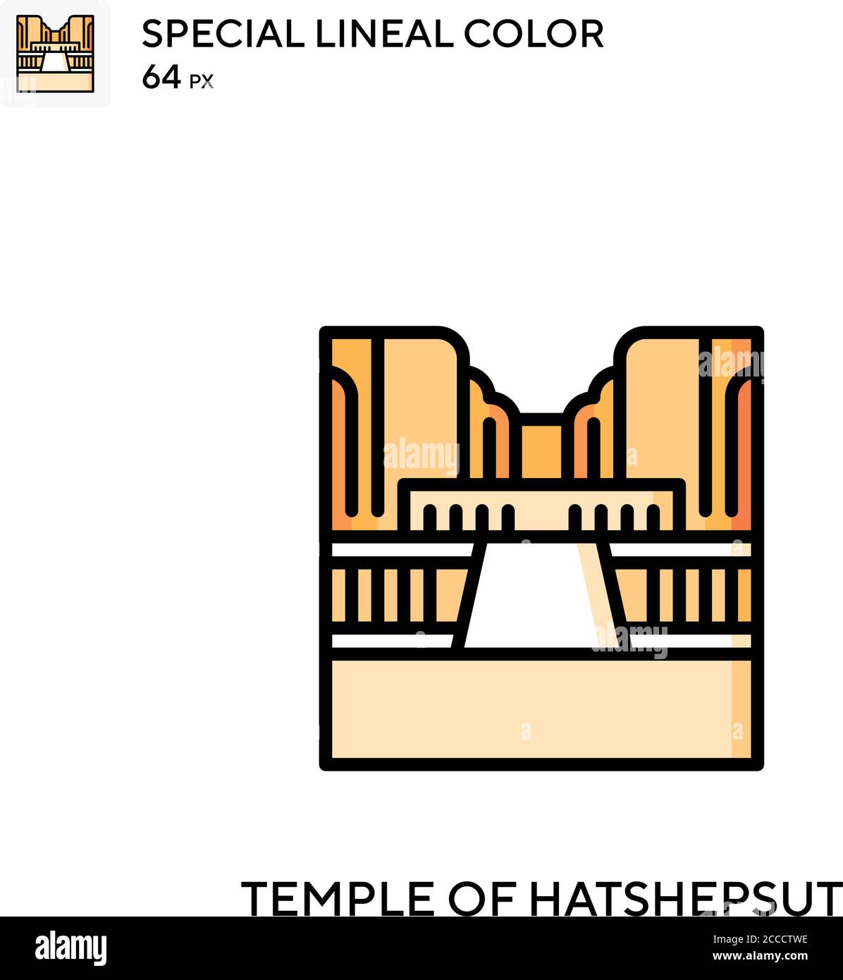 Temple of hatshepsut Special lineal color icon. Illustration symbol ...