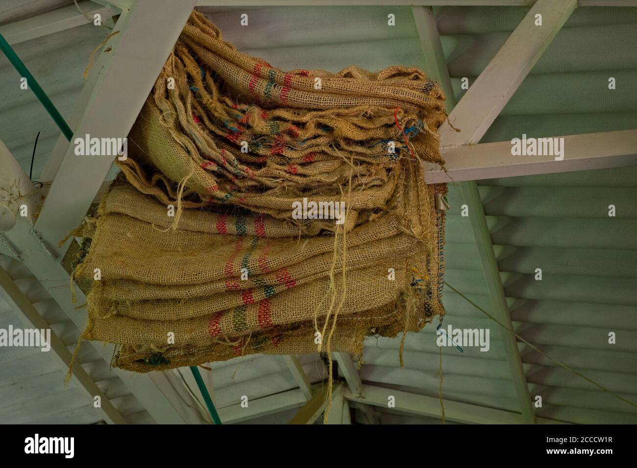 Coffee Bags hang in the ceiling Stock Photo - Alamy