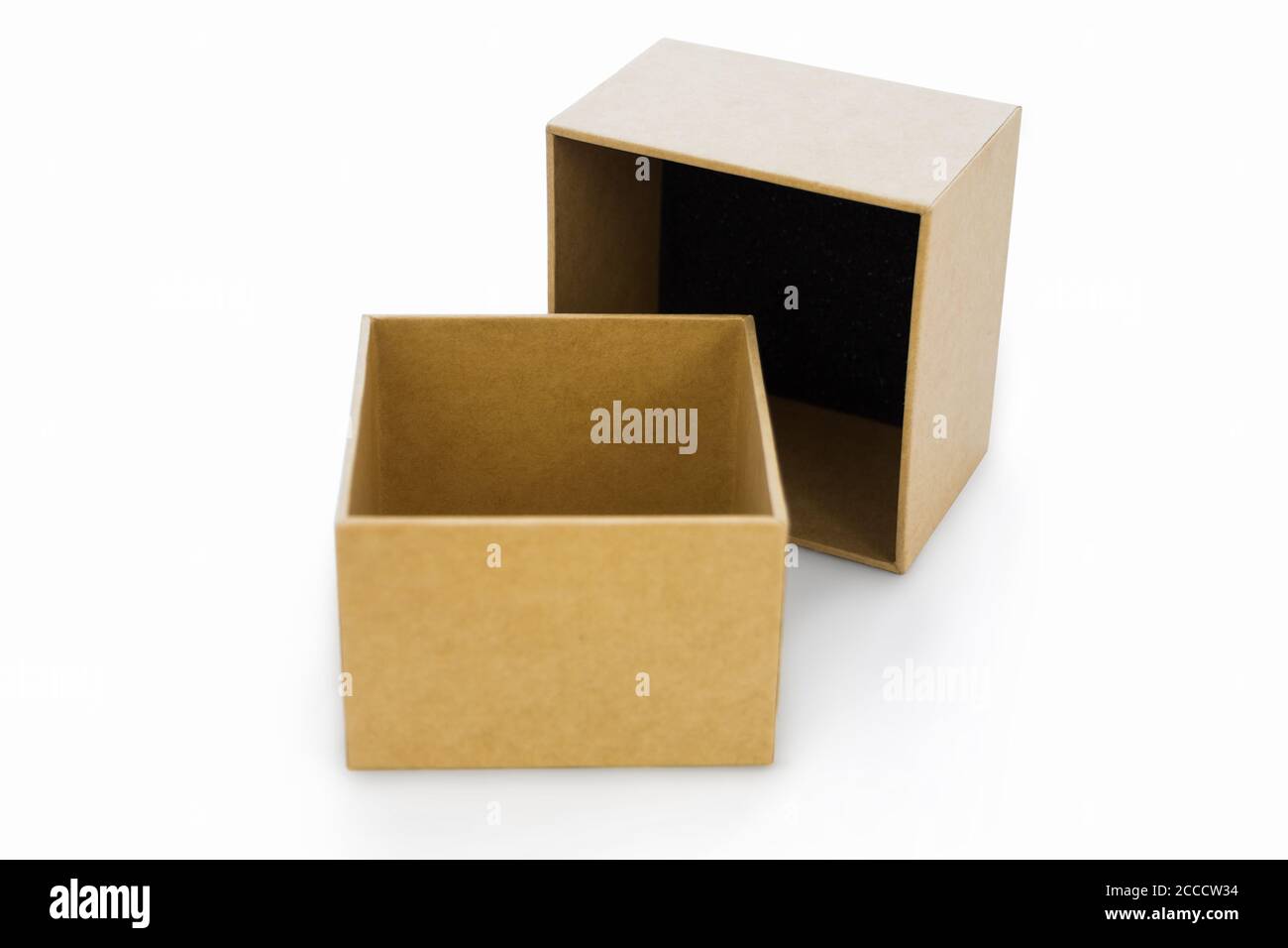 Square cardboard gift box with cap on white background Stock Photo - Alamy