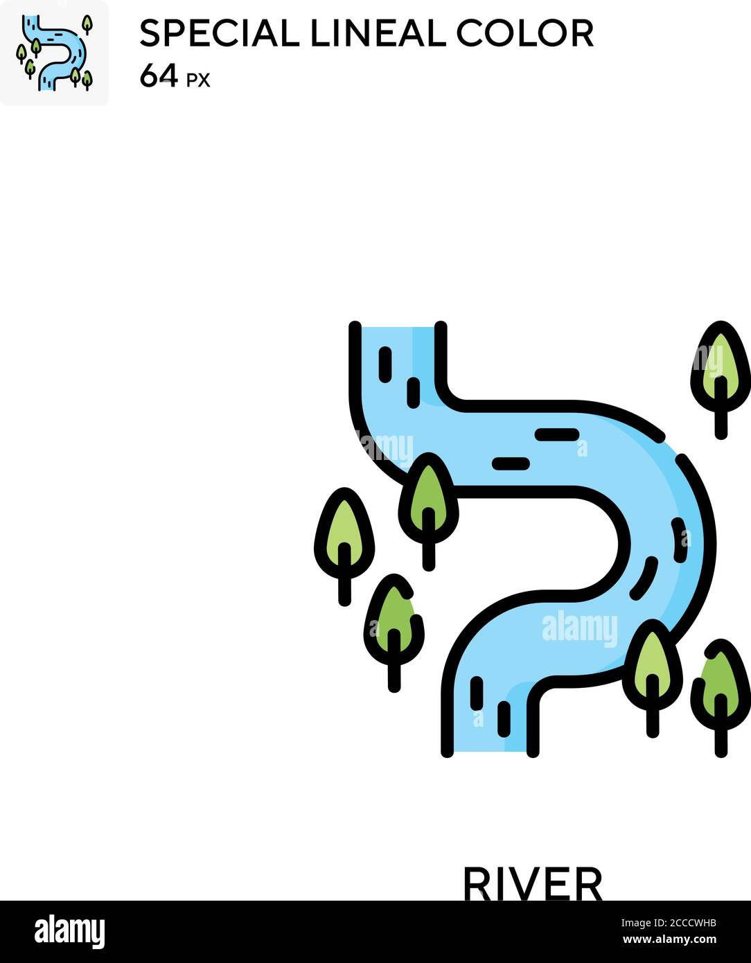 River Special lineal color icon. Illustration symbol design template ...