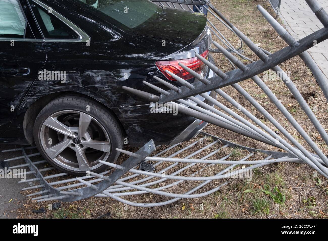 Car crashed railings hi-res stock photography and images - Alamy