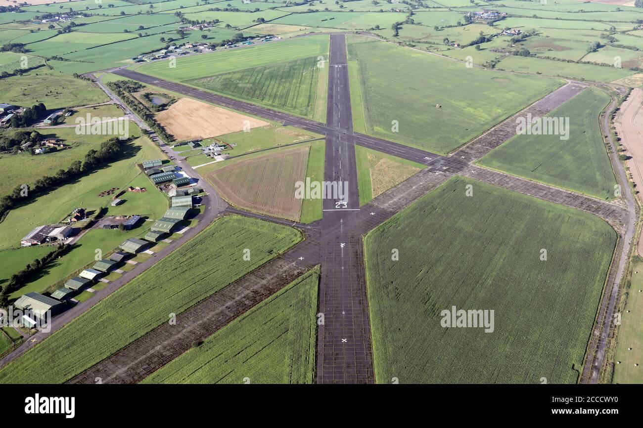 aerial view of Sleap Airfield in Shropshire Stock Photo - Alamy