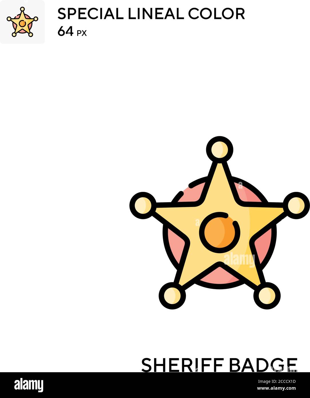 Sheriff badge Special lineal color icon. Illustration symbol design template for web mobile UI ...