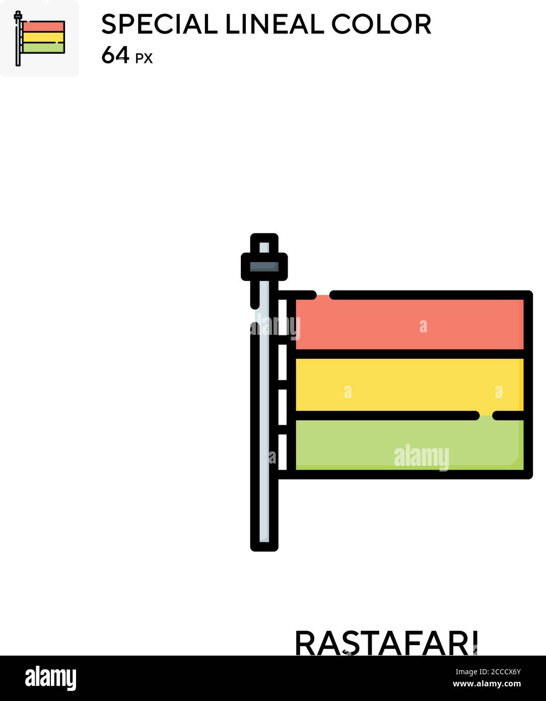 Rastafari Special lineal color icon. Illustration symbol design ...
