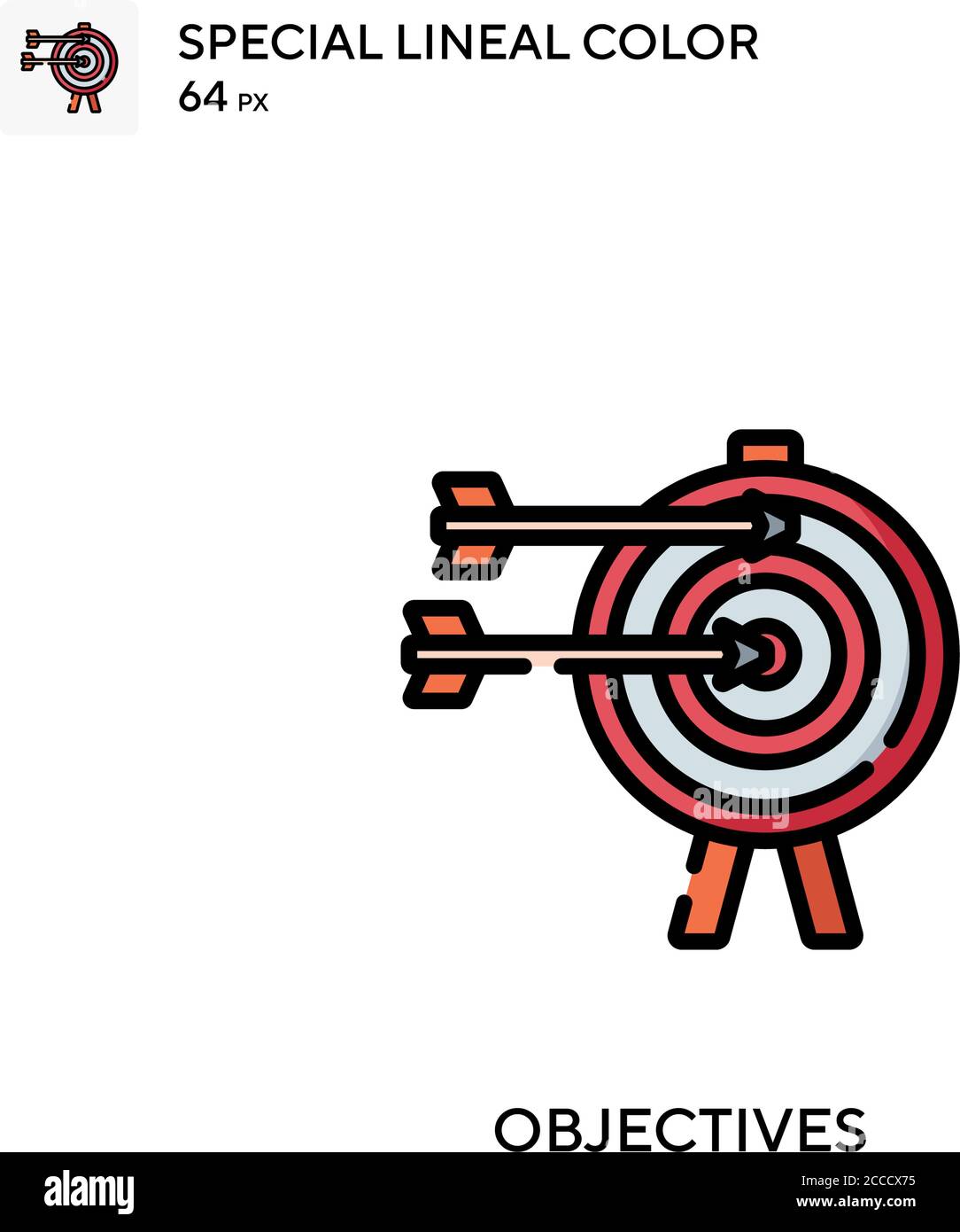Objectives Special lineal color icon. Illustration symbol design ...