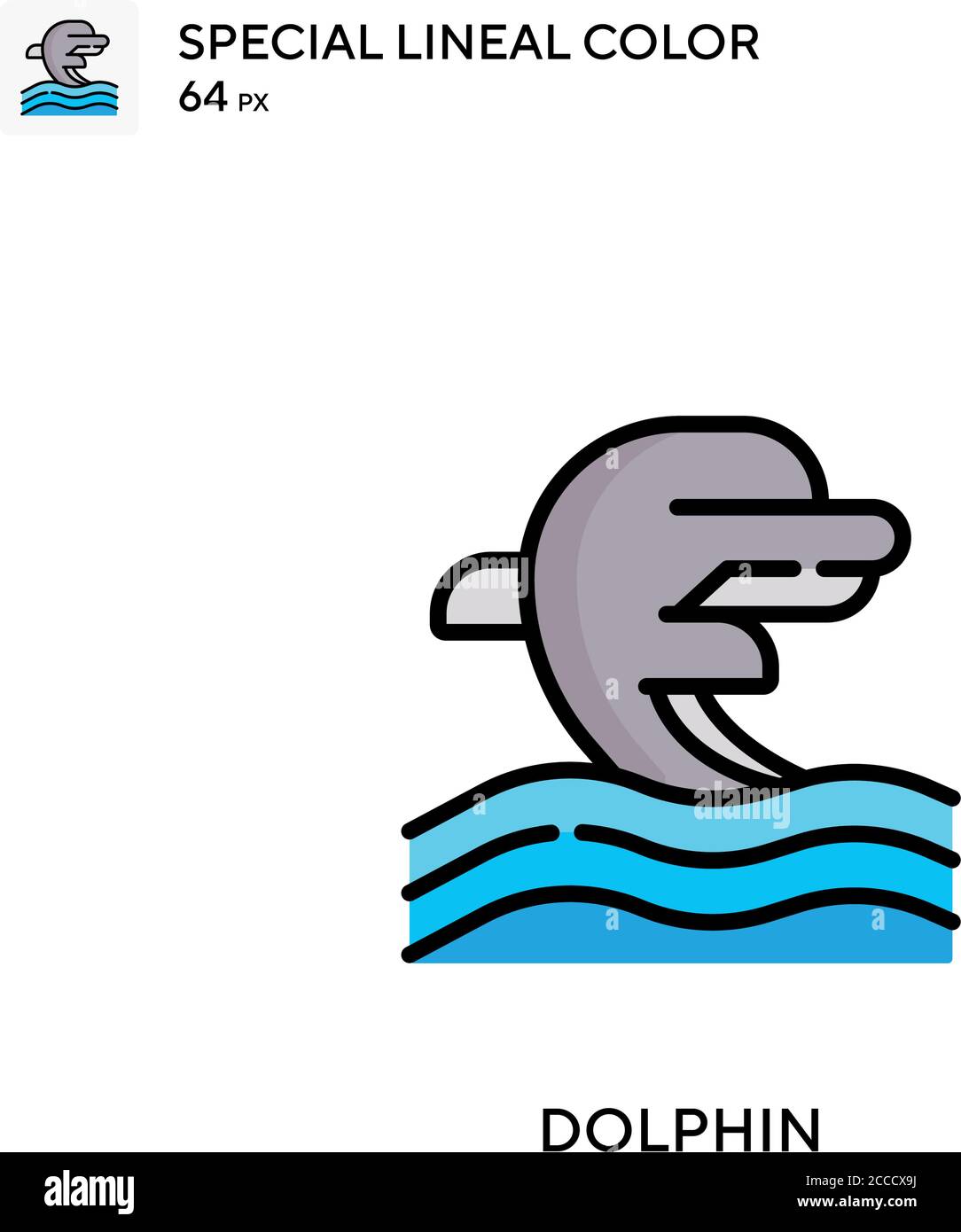 Dolphin Special lineal color icon. Illustration symbol design template ...