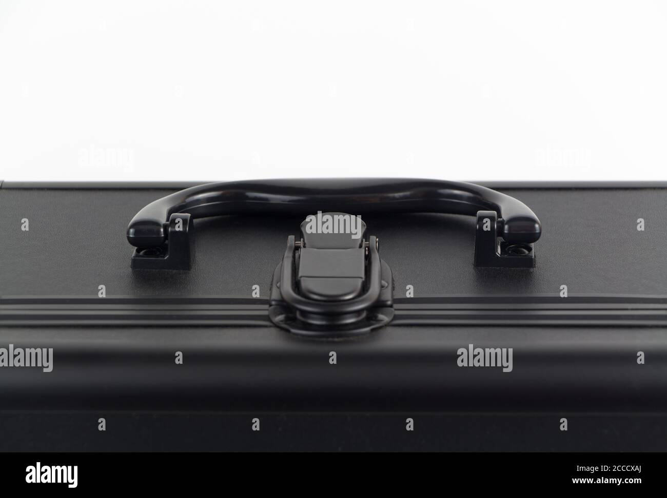 Lock and handle of luxury plastic suitcase Stock Photo - Alamy